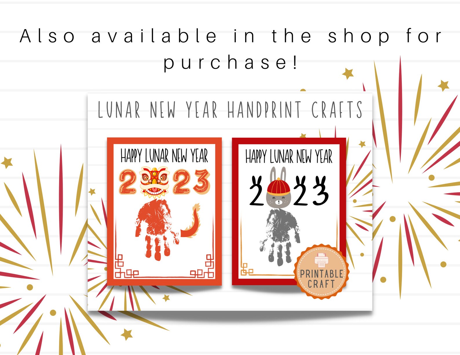 Lunar New Year Handprint Craft Lunar New Year 2023 Year of - Etsy