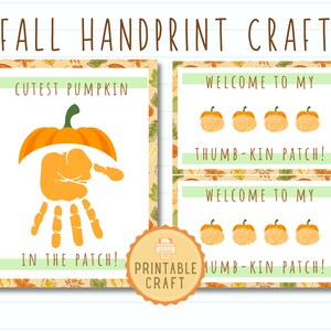 Fall Handprint Craft Pumpkin Handprint Craft Toddler Fall Art Preschool ...