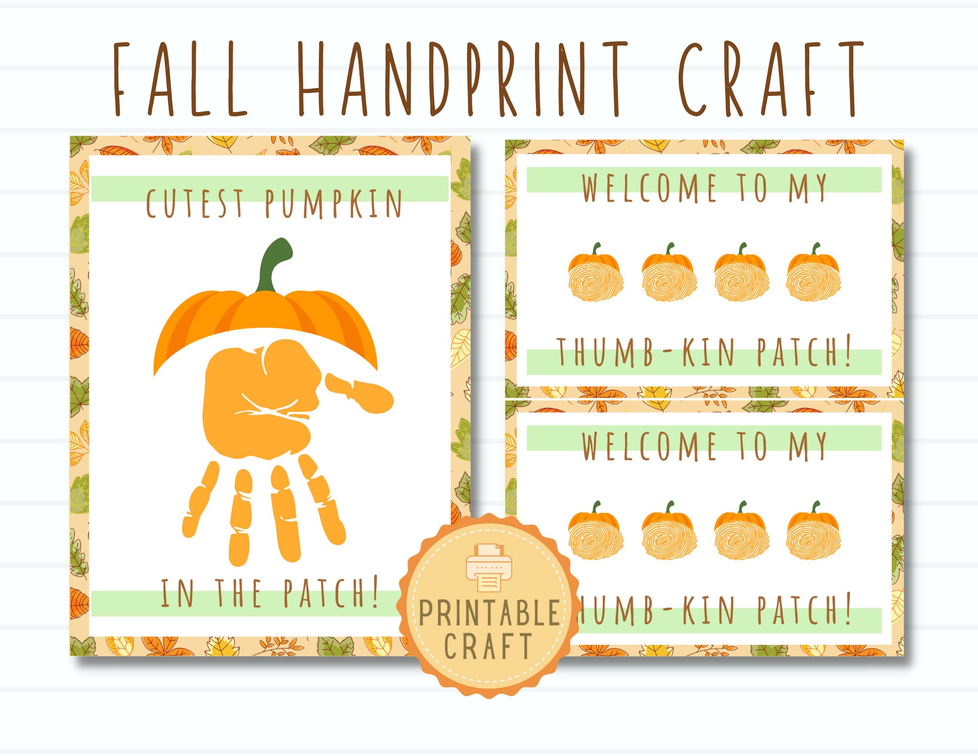 Fall Handprint Craft Pumpkin Handprint Craft Toddler Fall Art Preschool ...