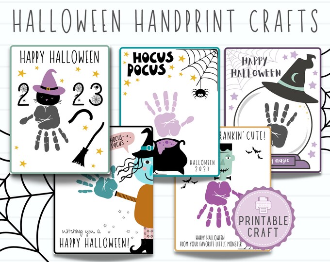 Halloween Handprint Craft Bundle Toddler Halloween Printable Preschool ...