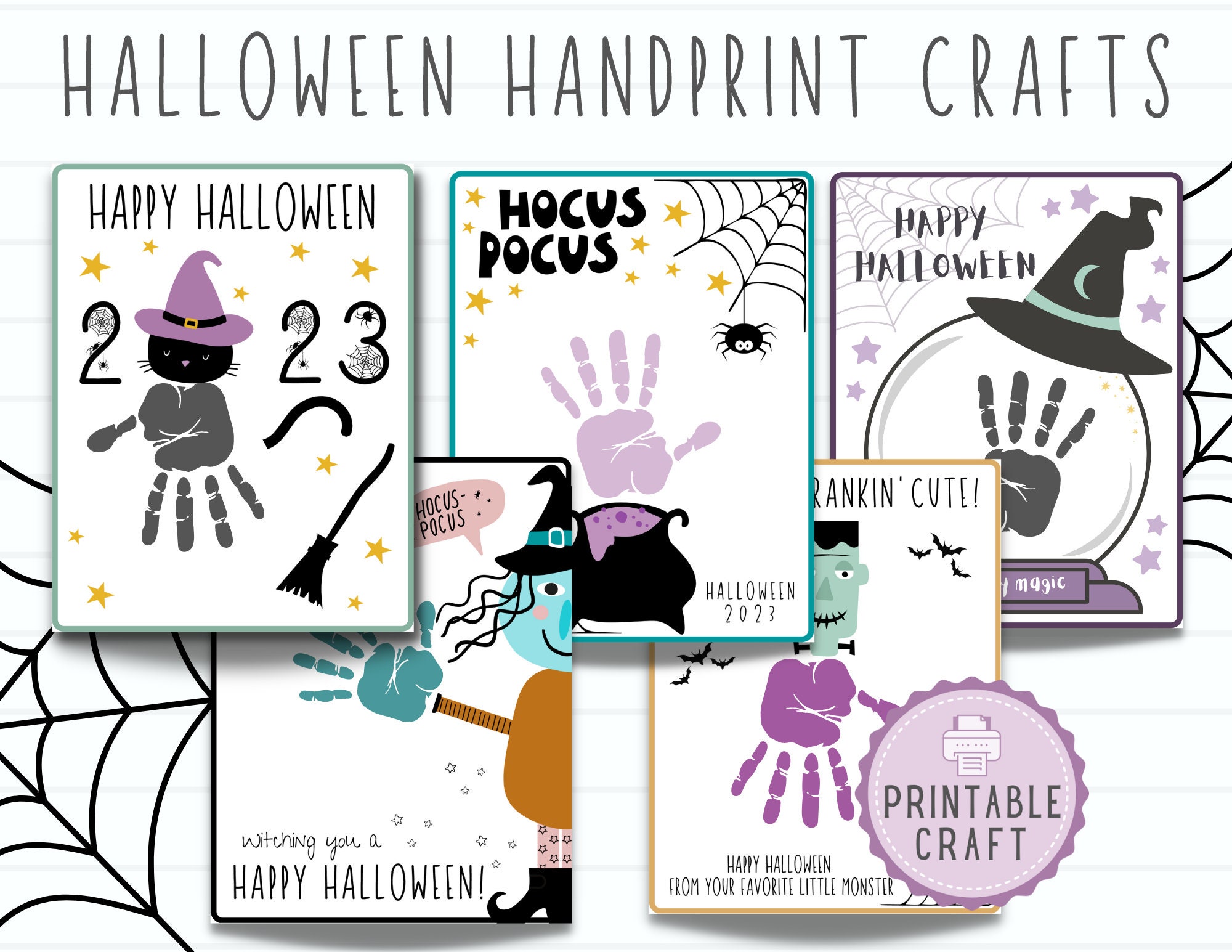 Halloween Handprint Craft Bundle Toddler Halloween Printable - Etsy