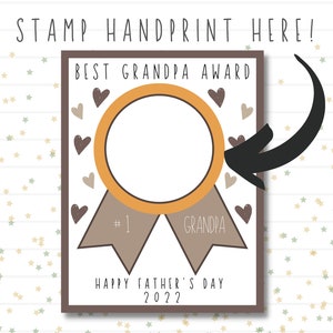 Father's Day Craft for Grandpa Handprint Craft Toddler | Etsy