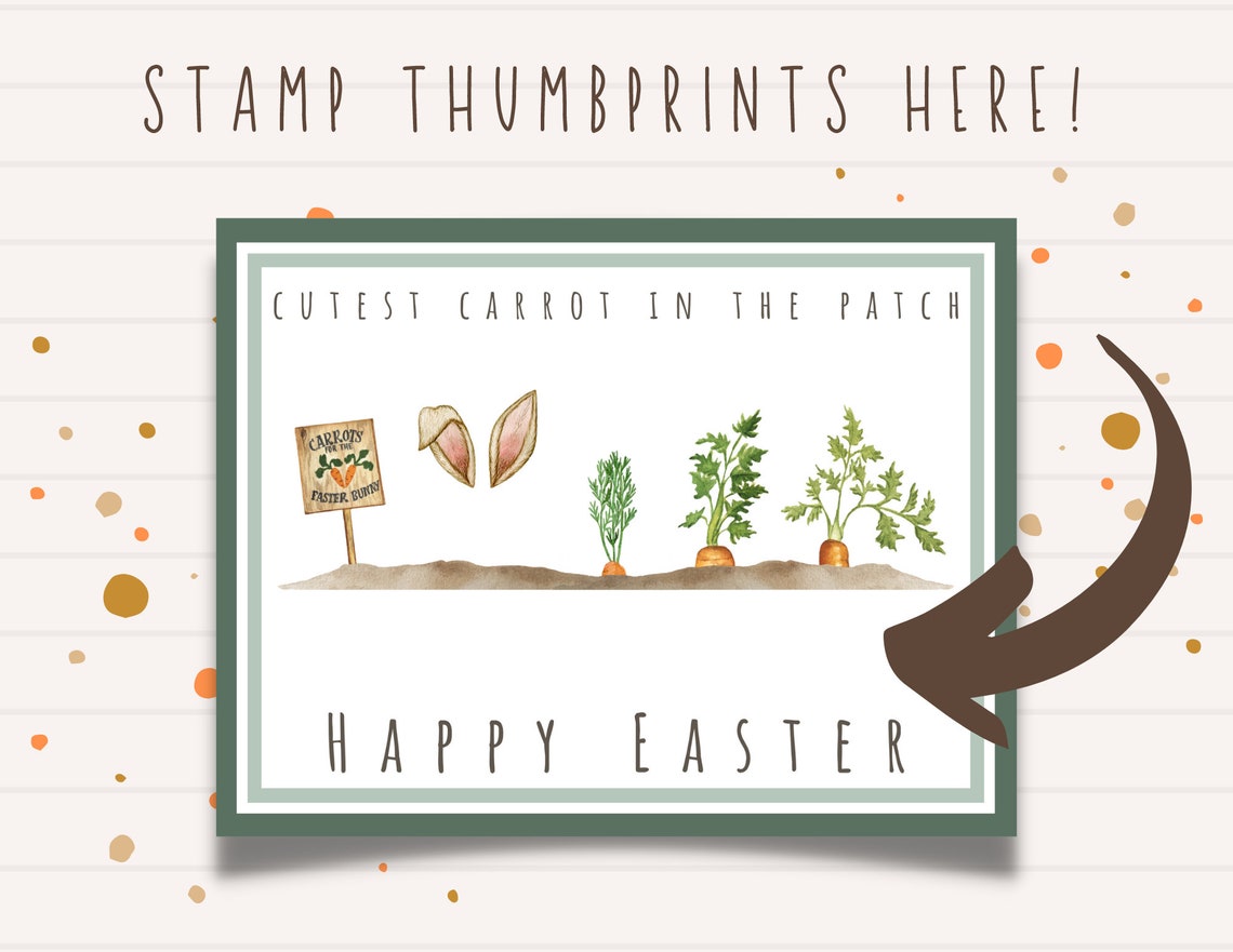 Easter Thumbprint Craft Handprint Art Toddler Craft | Etsy