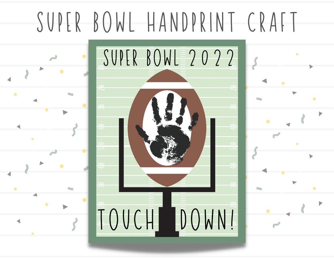 Super Bowl Handprint Craft Football Craft Super Bowl 2022 | Etsy