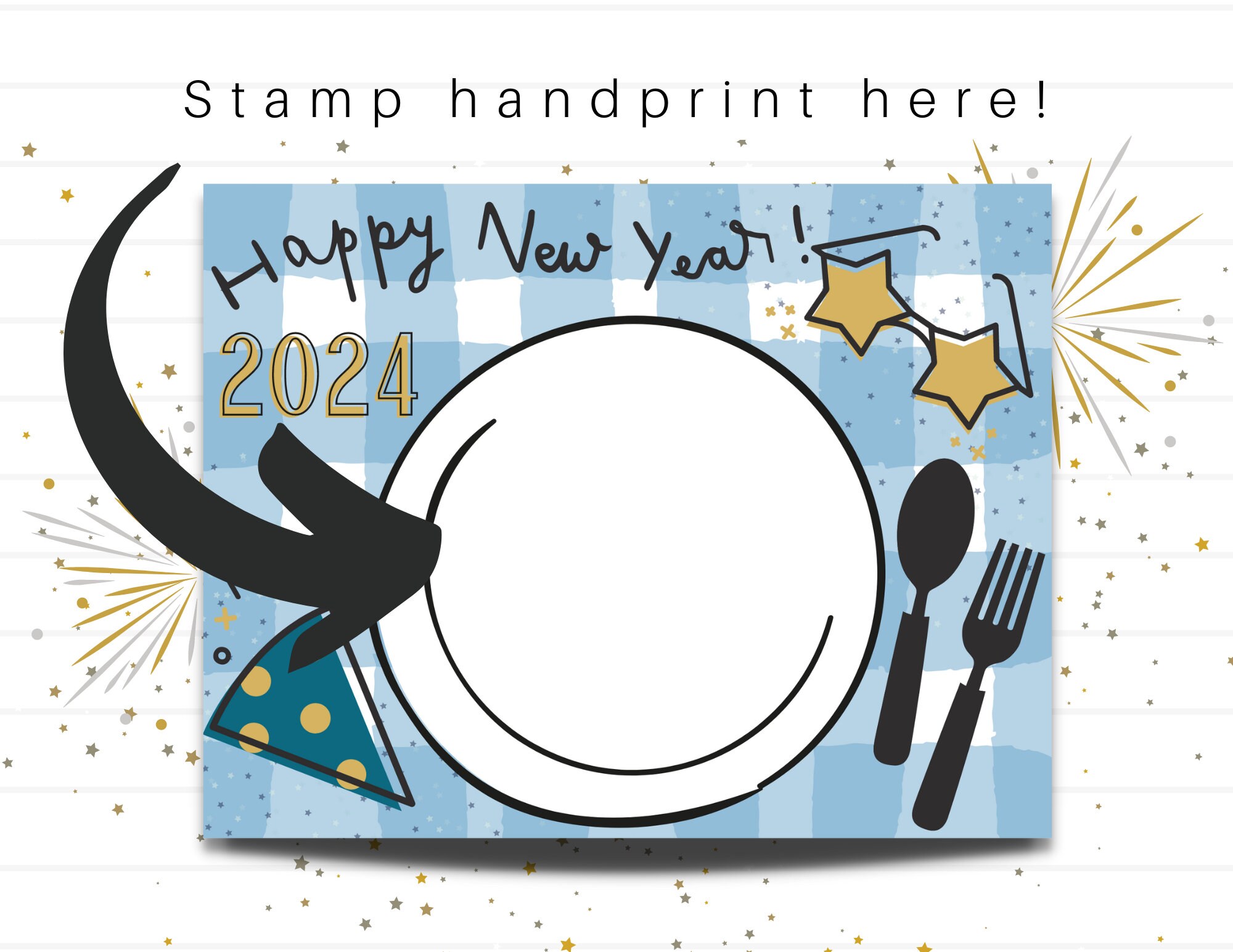 New Years Handprint Art Holiday Placemat Toddler New Years Craft ...