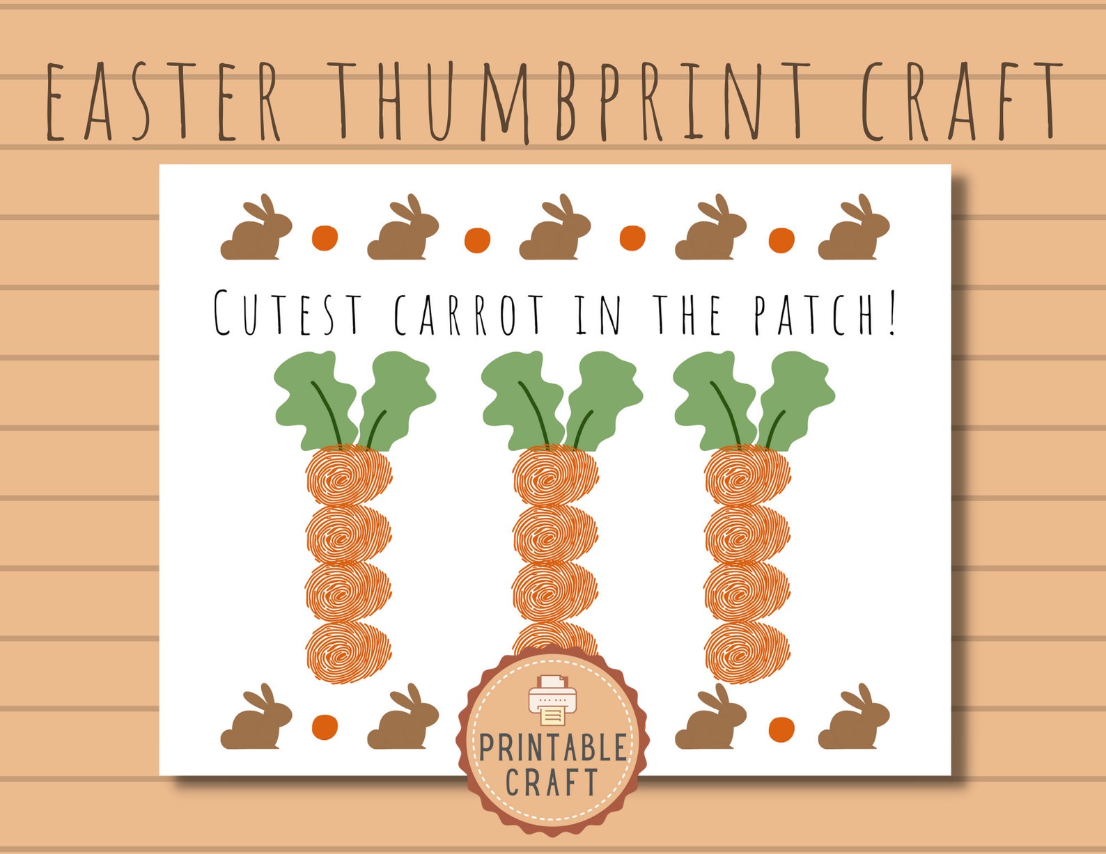 Easter Thumbprint Craft Handprint Art Toddler Craft | Etsy