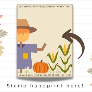 Pumpkin Patch Scavenger Hunt Fall Handprint Craft Scarecrow Craft ...