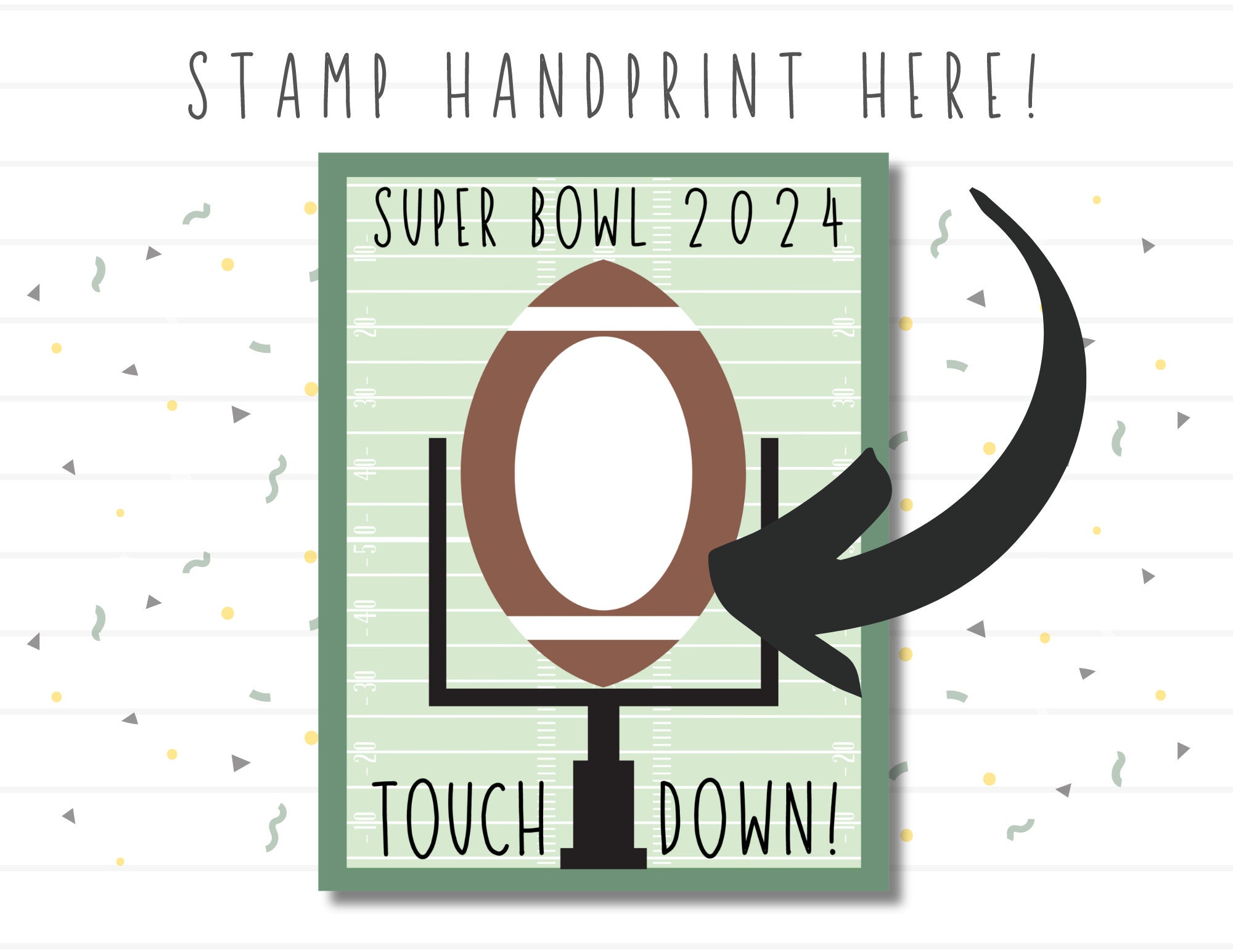 Super Bowl Handprint Craft Football Craft Super Bowl 2024 Super Bowl ...