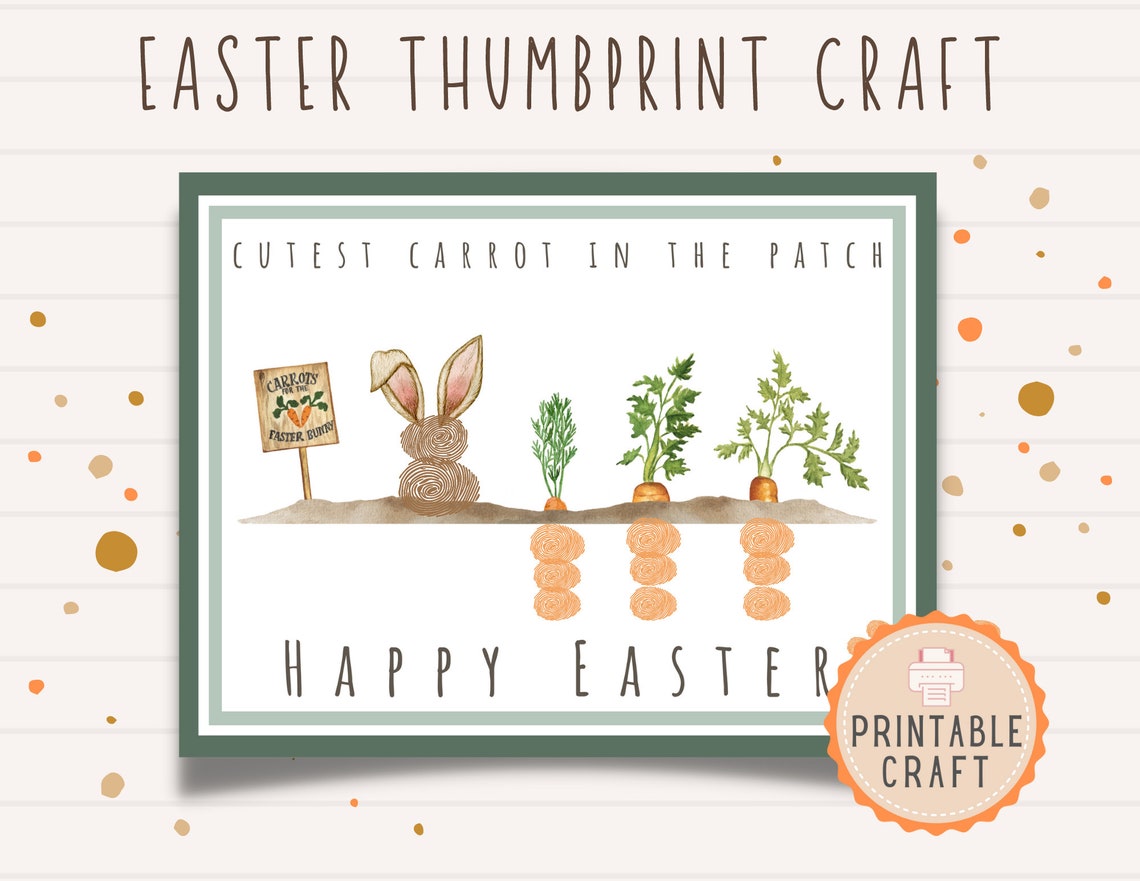 Easter Thumbprint Craft Handprint Art Toddler Craft | Etsy