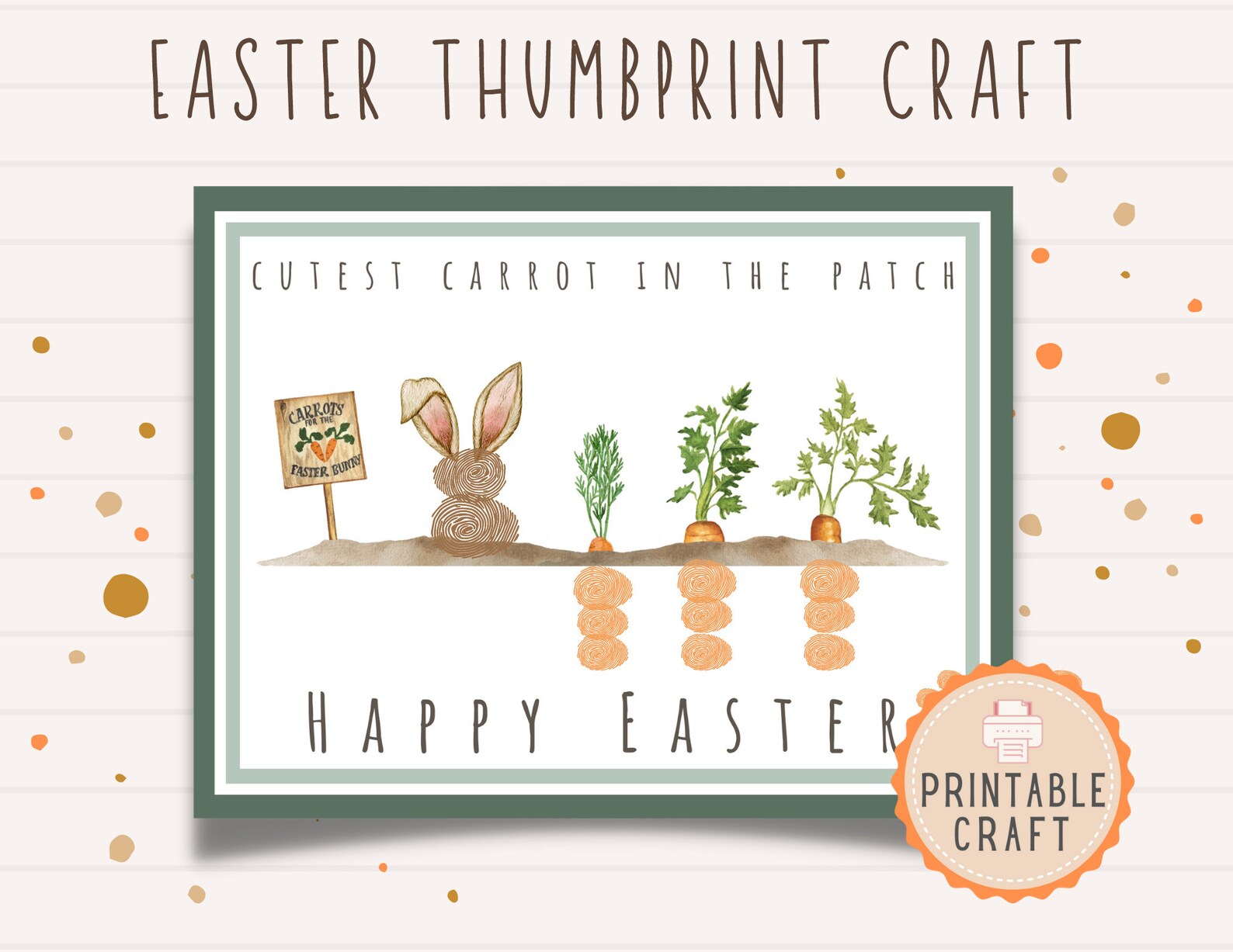 Easter Thumbprint Craft Handprint Art Toddler Craft | Etsy