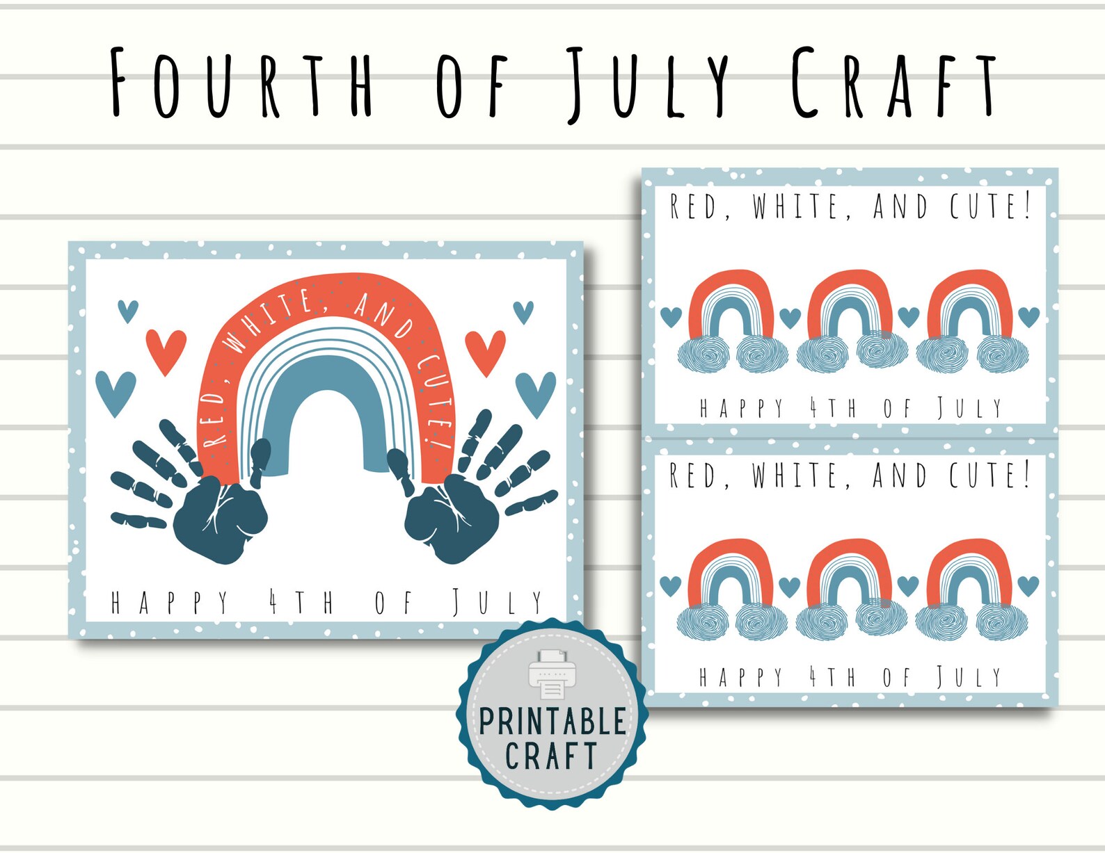 Fourth of July Craft 4th of July Handprint Toddler Craft | Etsy