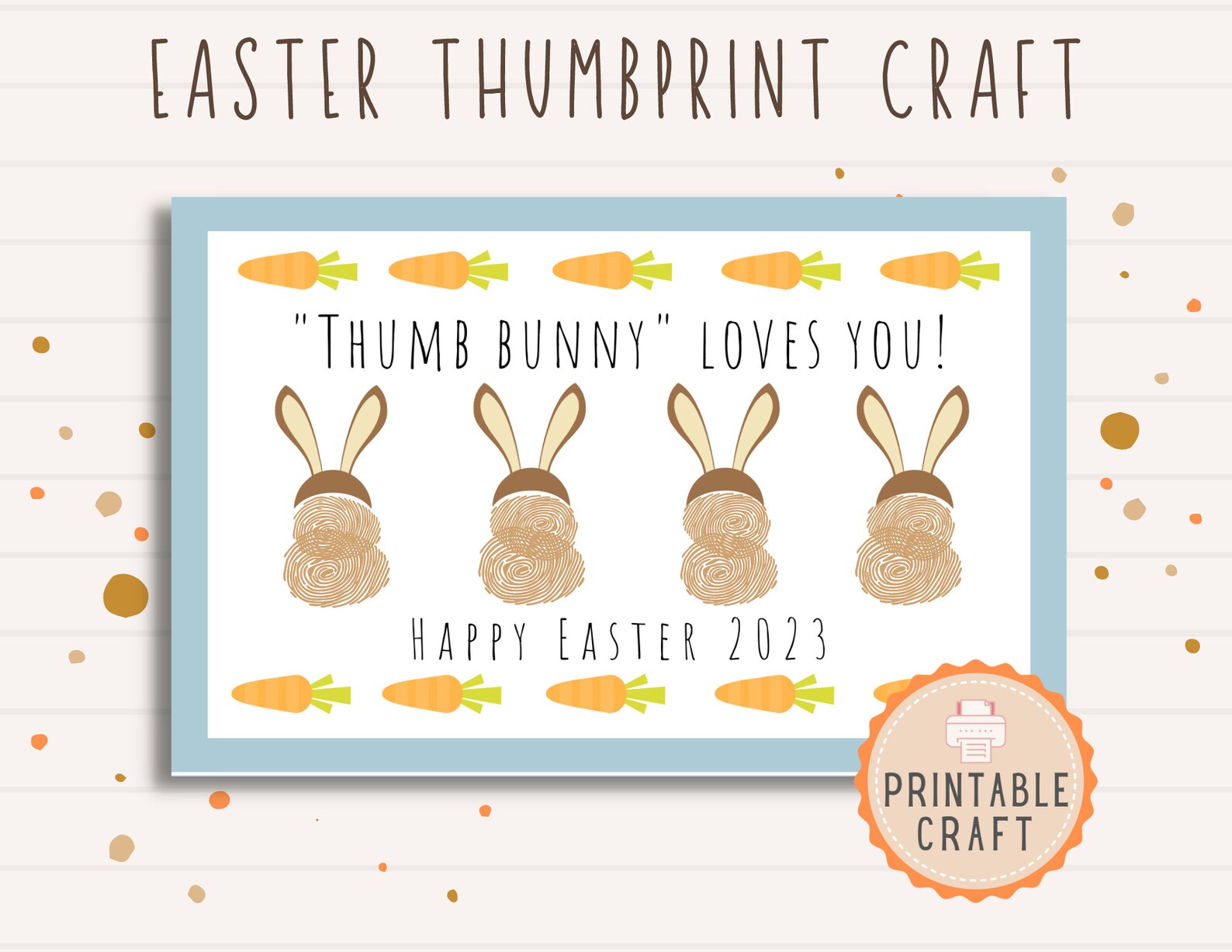 Easter Thumbprint Craft Handprint Art Toddler Craft - Etsy