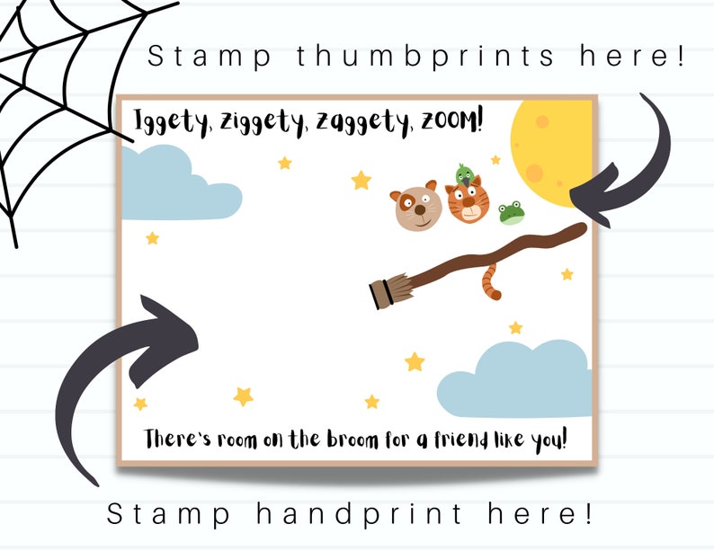 Room on the Broom Craft Toddler Halloween Printable Baby Handprint Art ...