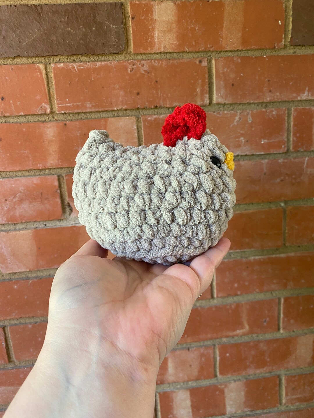 Crochet Chicken Plushie, Amigurumi Plush Chicken Toy, Chicken Farm ...