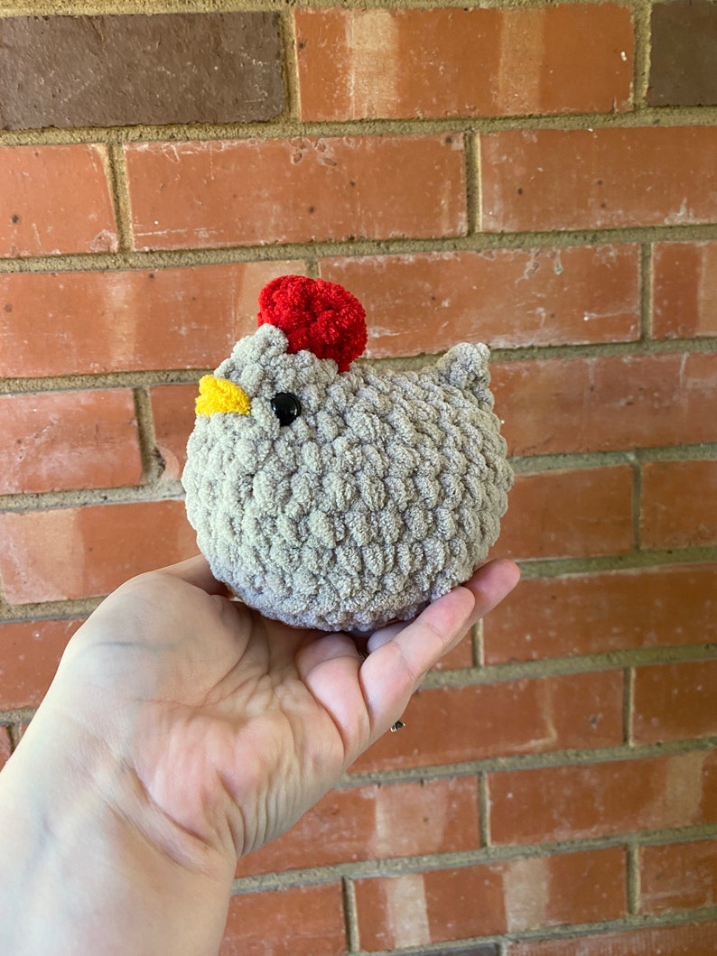 Crochet Chicken Plushie, Amigurumi Plush Chicken Toy, Chicken Farm ...