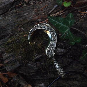Lugh Sickle Pendant in Solid Brass - Etsy