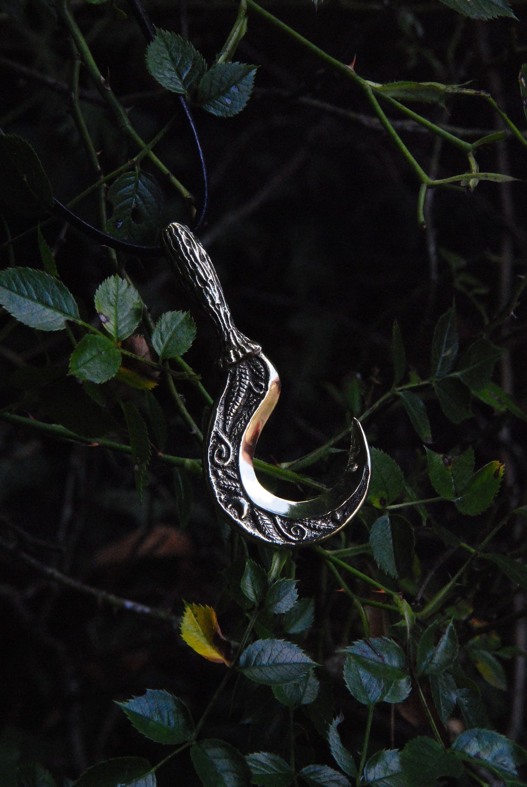 Lugh Sickle Pendant in Solid Brass - Etsy