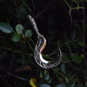 Lugh Sickle Pendant in Solid Brass - Etsy