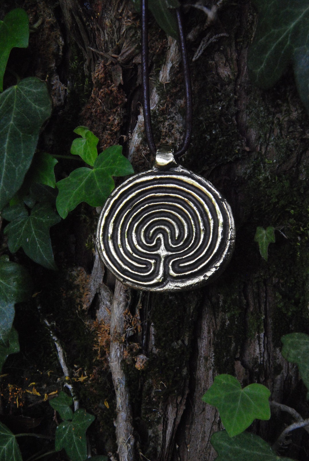 Large "labyrinth" Pendant in Solid Brass - Etsy