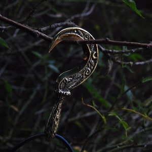 Lugh Sickle Pendant in Solid Brass - Etsy