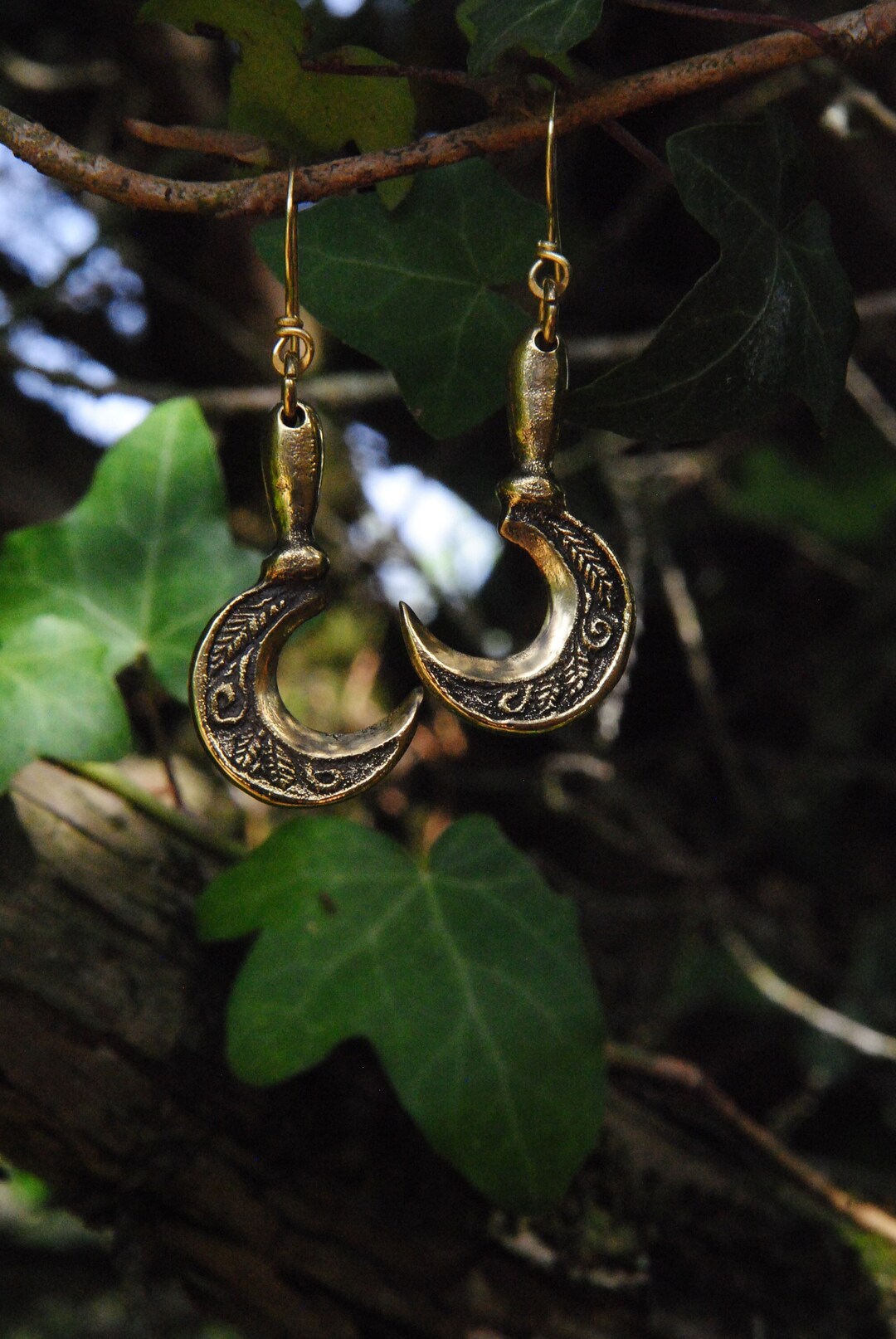 Sickle Lugh Earrings in Solid Brass - Etsy