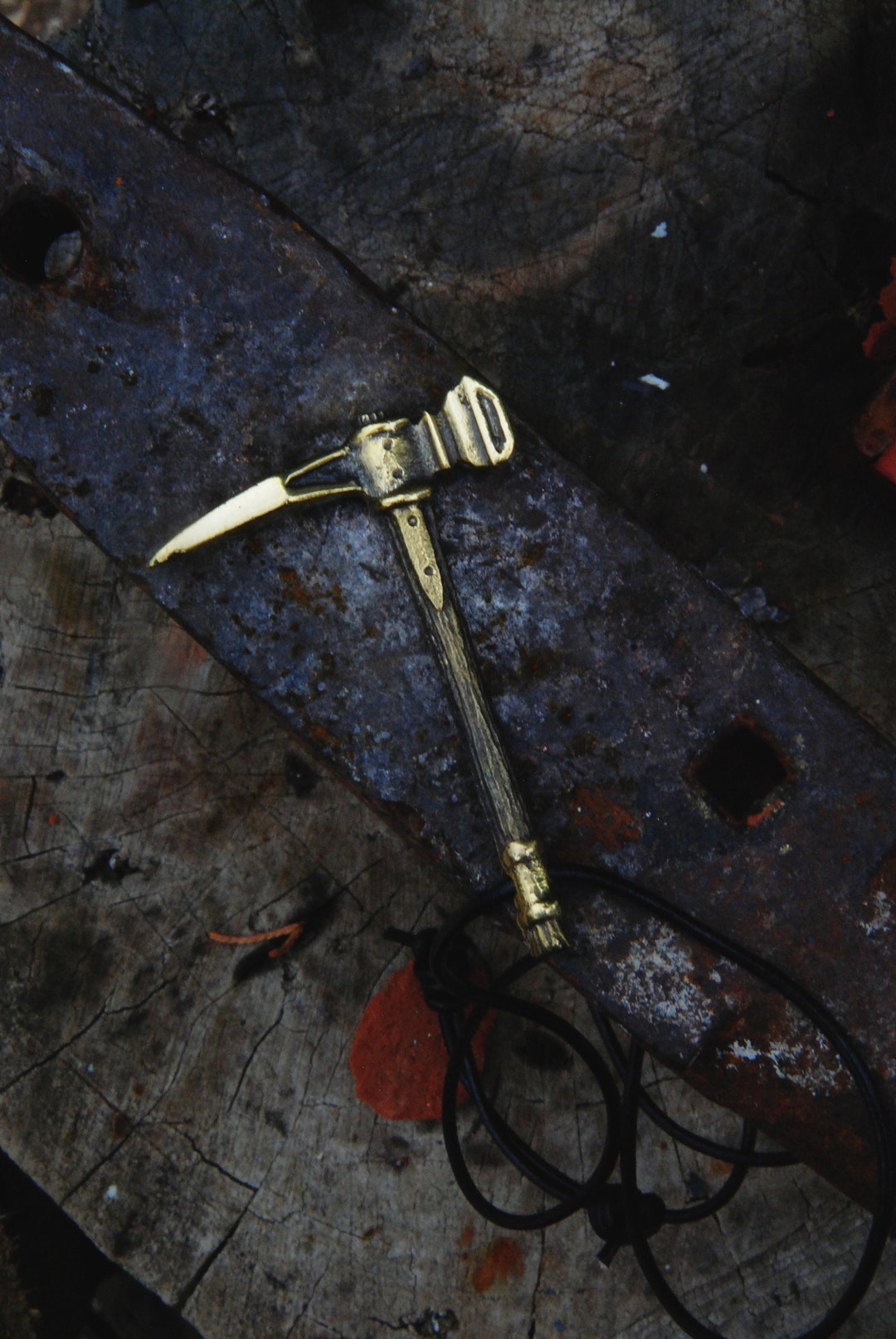 Brass Dwarf Pickaxe Pendant - Etsy