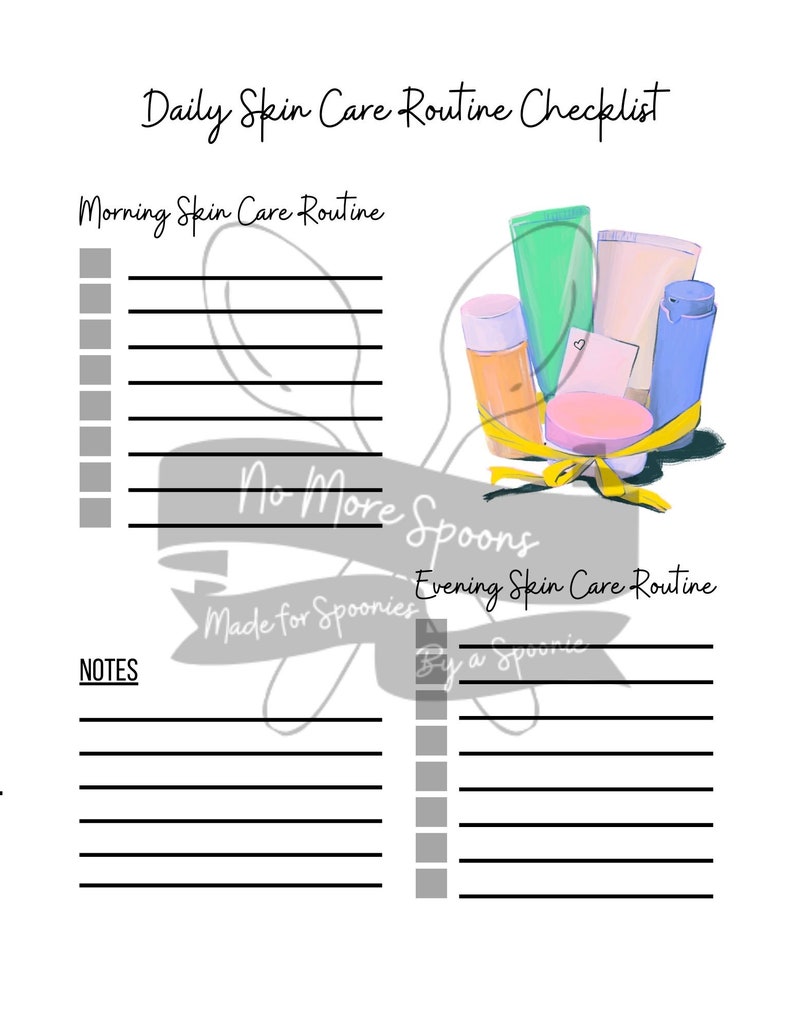 Printable Skin Care Checklist - Etsy