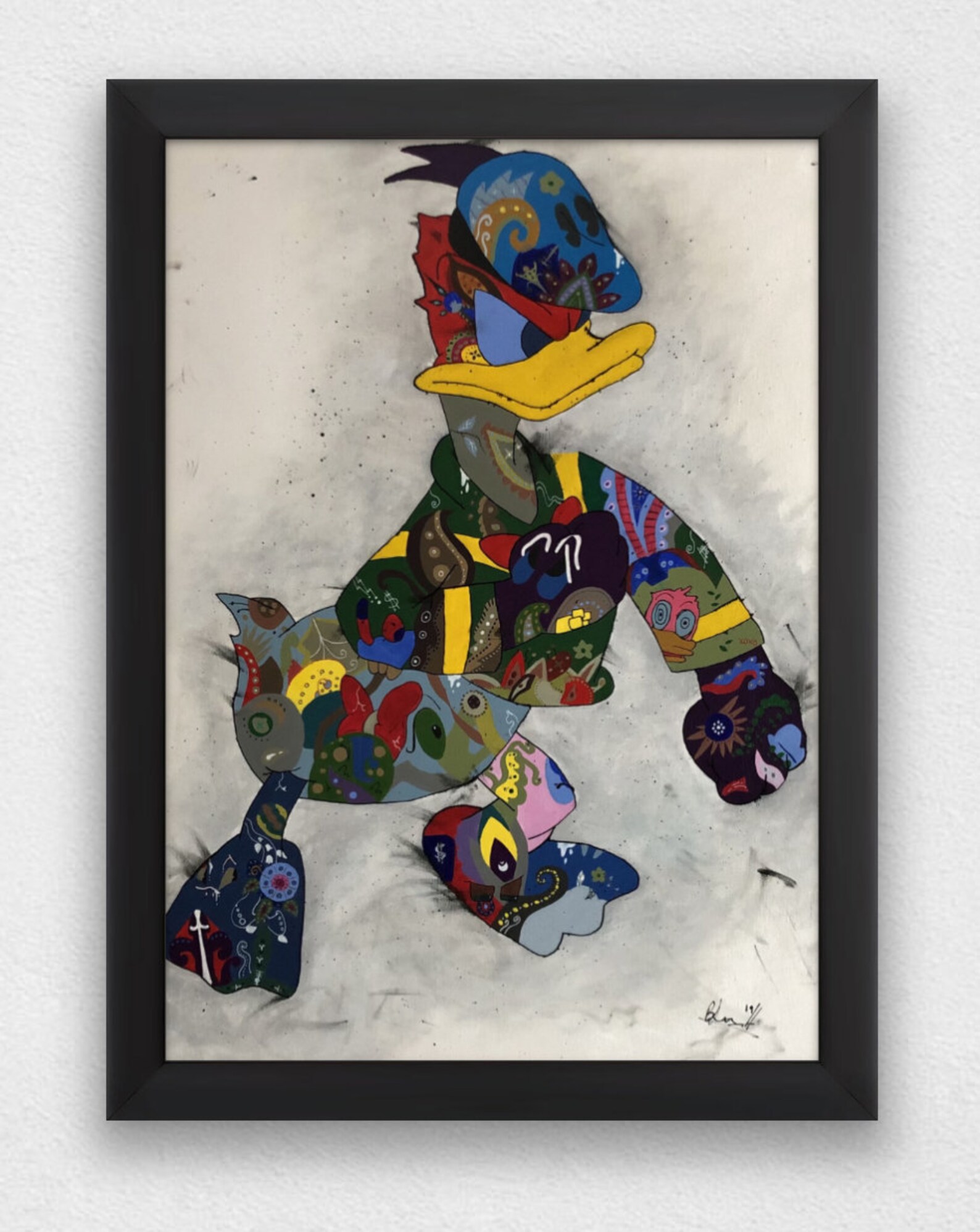 Donald Duck Painting Print 30cmx20cm, Abstract, Disney, Cartoon, Wall ...