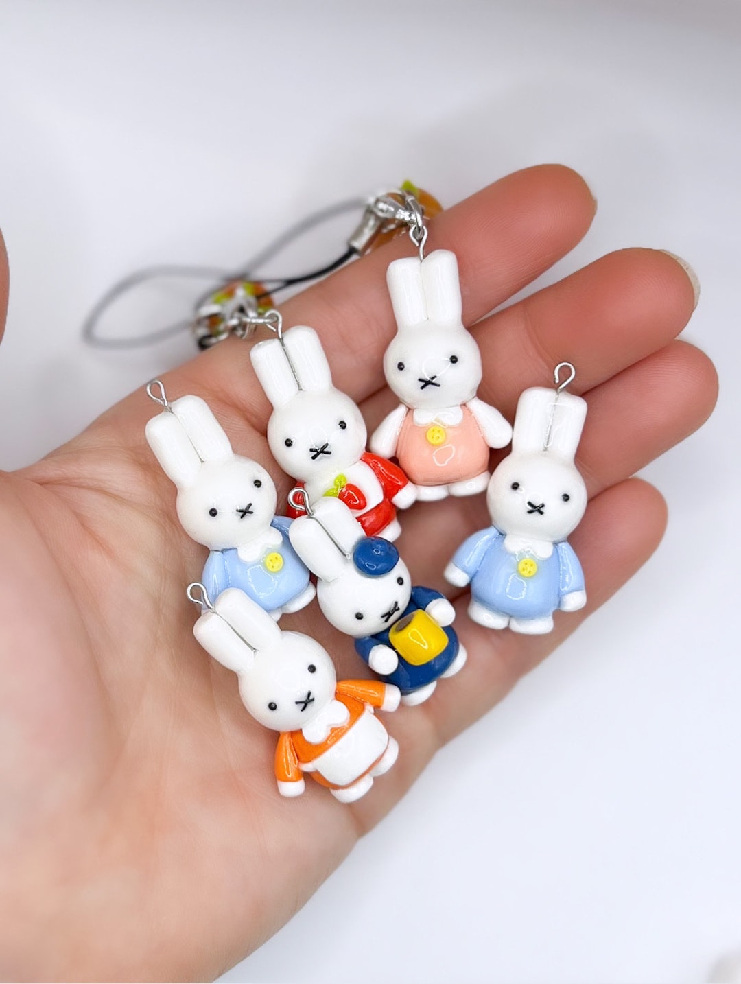 Bunny Charms, Miffy Clay, Polymer Clay, Handmade Cute Charms - Etsy
