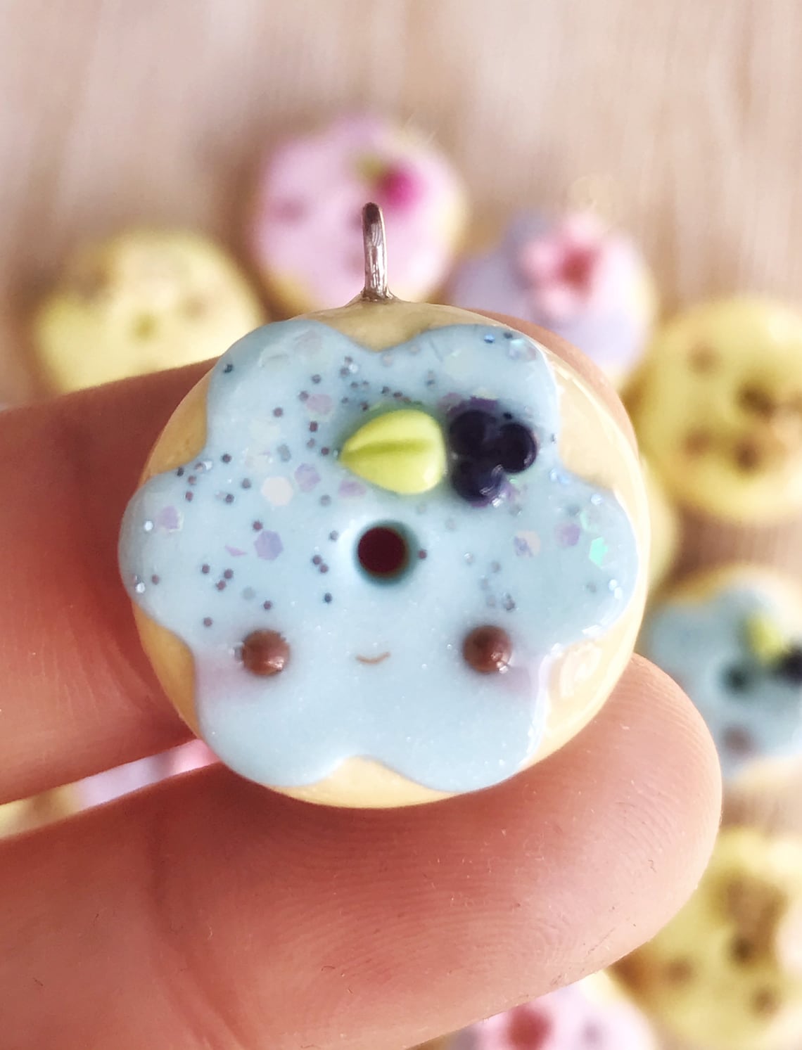 Donuts Polymer clay charms dessert charms Necklace | Etsy