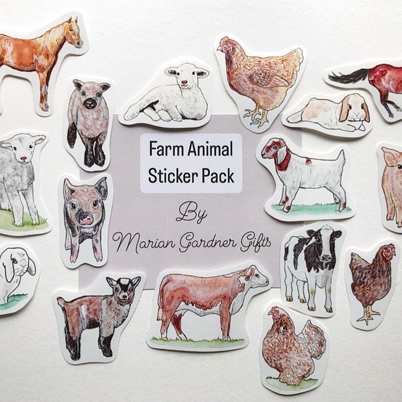Farm Animal Stickers - Etsy