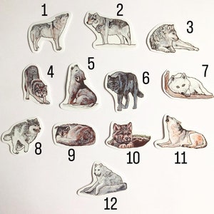 Wolf Sticker Pack-handmade Artwork. Collectible Wolf Stickers. Laptop ...