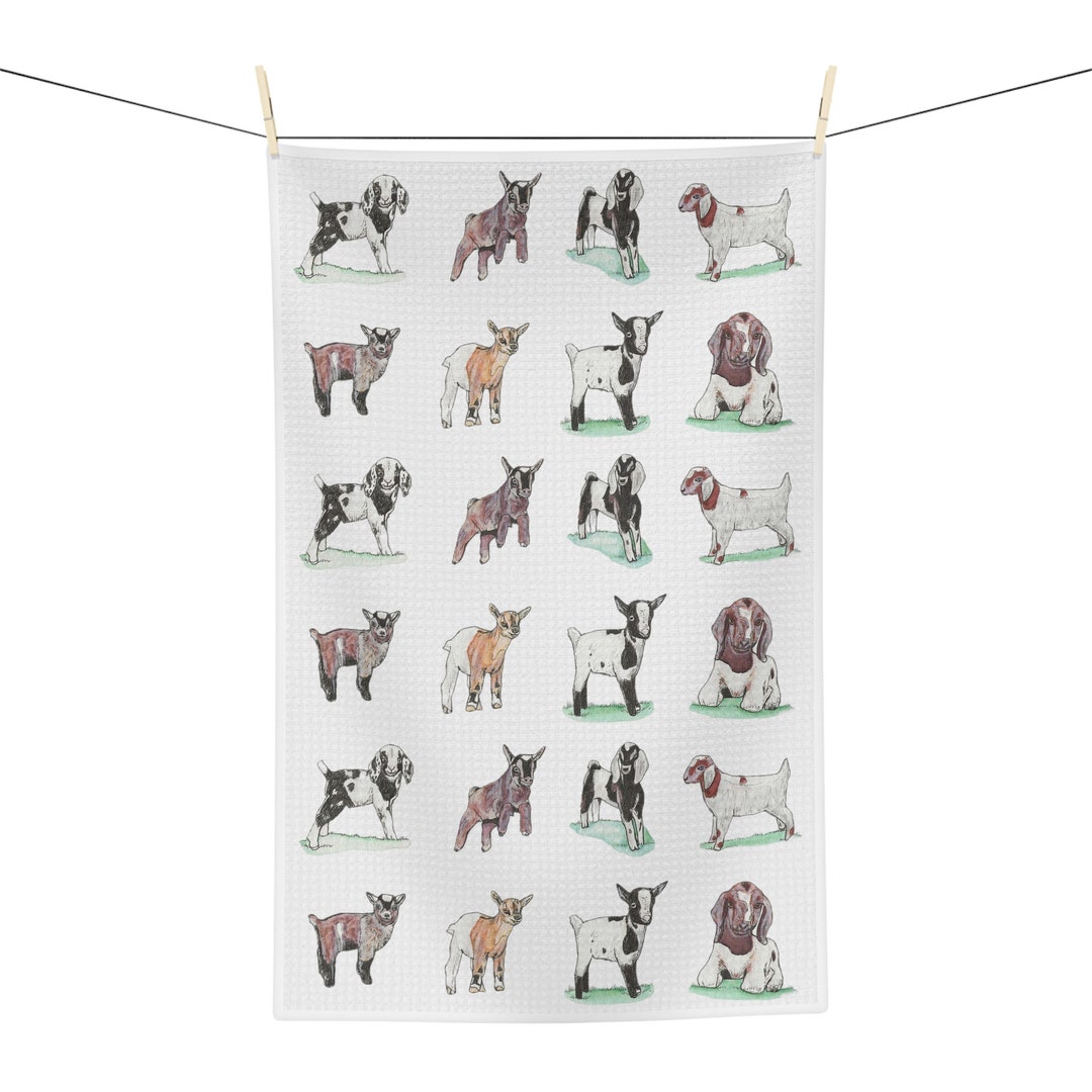 Goats Soft Tea Towel, Goat Lover Gift, Goat Art, Crazy Goat Lady ...