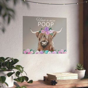 Have A Nice Poop, Cow Original Art Print, Farm Animal Print, Farmhouse ...