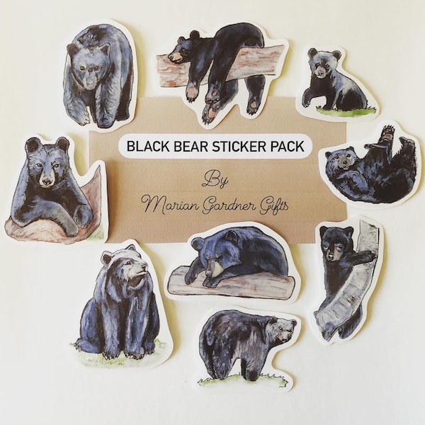 Black Bear Stickers - Etsy