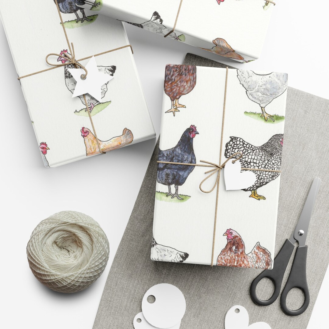 Chicken Gift Wrap Paper-crazy Chicken Lady,chicken Lover,farm Animal,4h ...