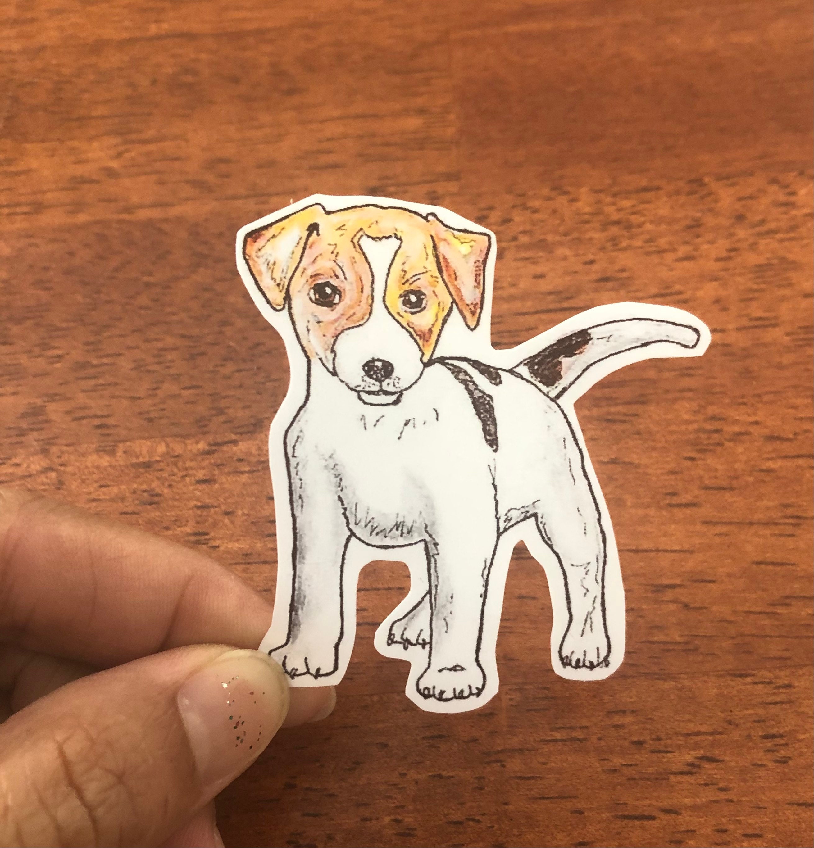 Vinyl Jack Russell Puppy Sticker-handmade Glossy Artworkdog ...