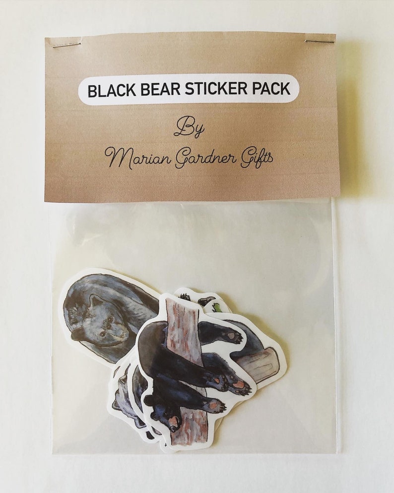 Black Bear Sticker Pack-glossy Handmade Artwork. Collectible - Etsy
