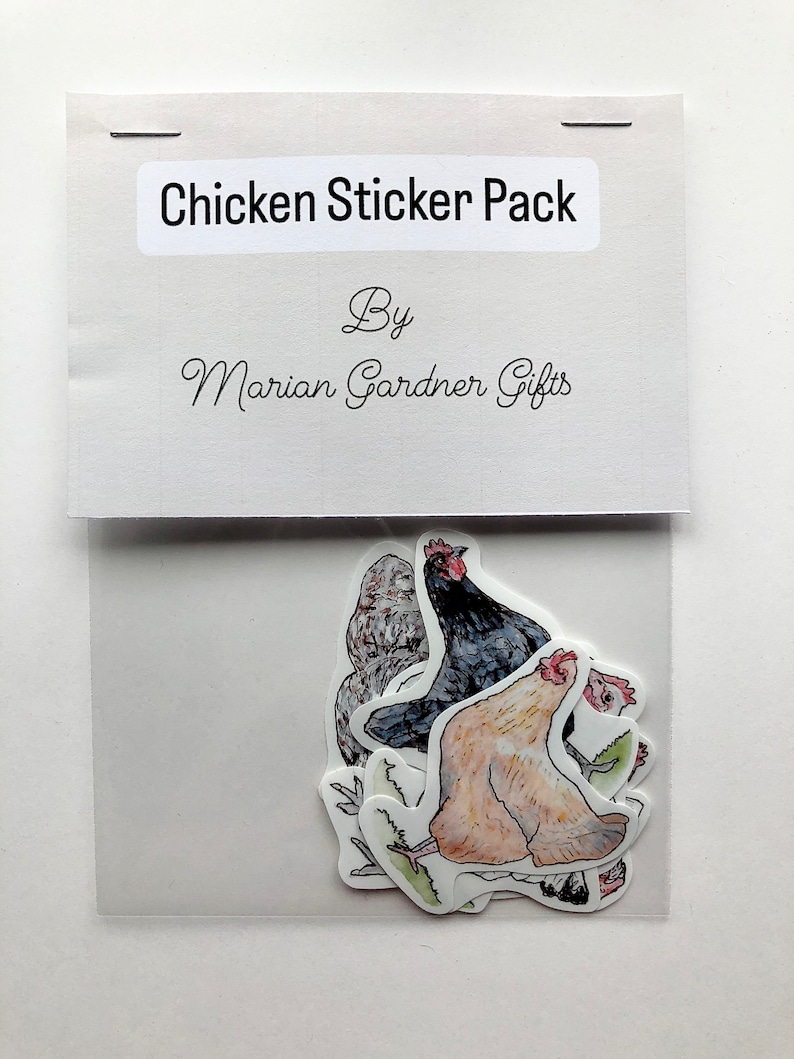 Chicken Sticker Pack-watercolor Artwork. Collectible Stickers.planner ...