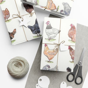Chicken Gift Wrap Paper-crazy Chicken Lady,chicken Lover,farm Animal,4h ...