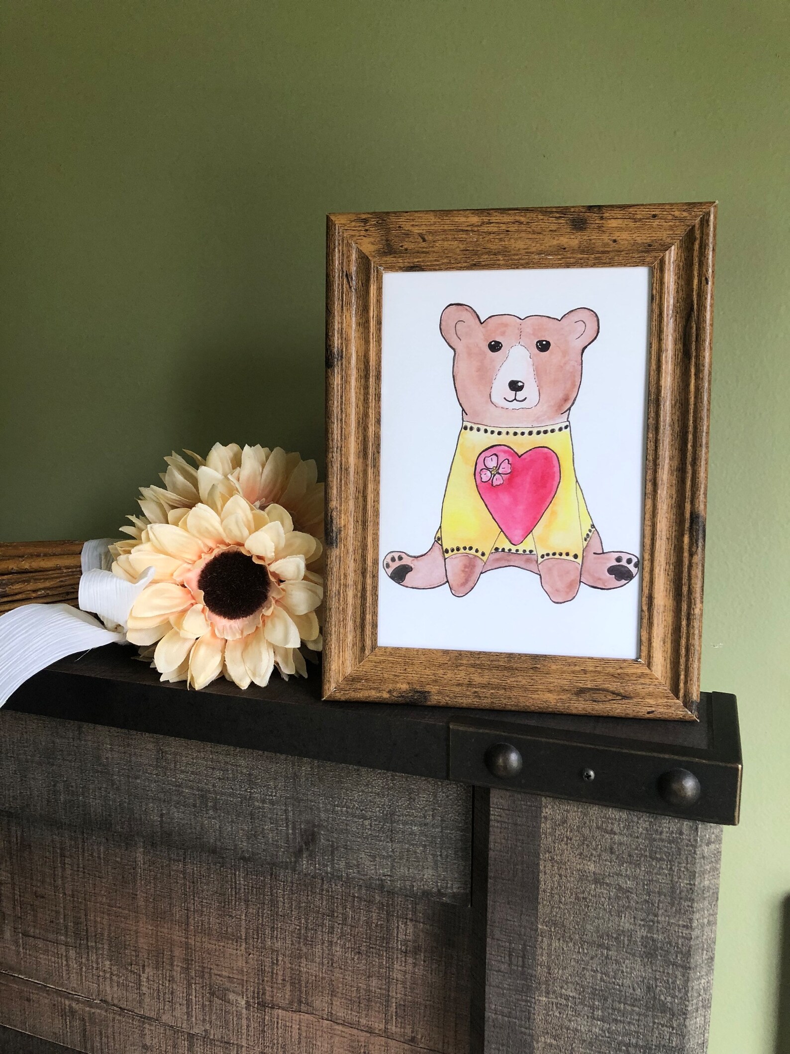 Brown Bear Greeting Card. Handmade,note Card,bear Lover Gift,birthday ...