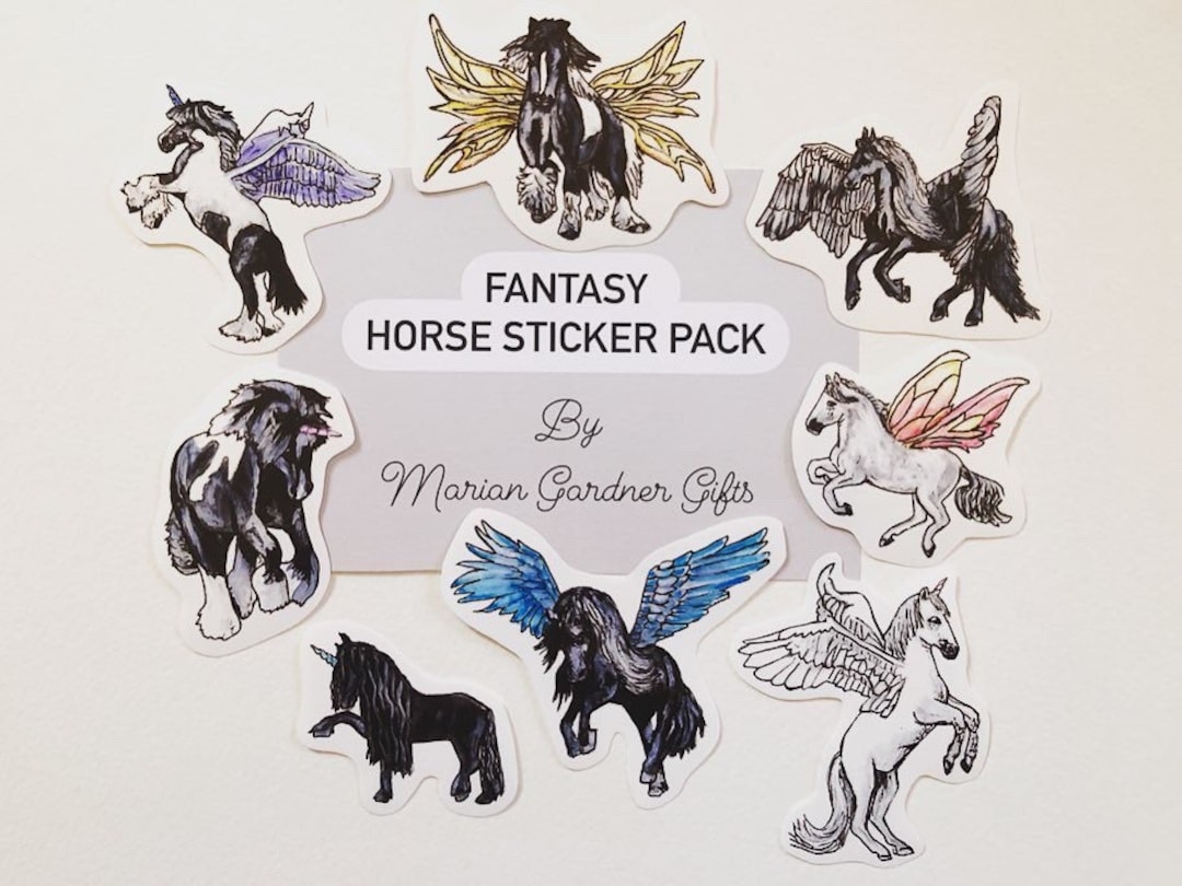 Vinyl Fantasy Horse Sticker Pack-unicorn,pegasus,alicorn Sticker ...