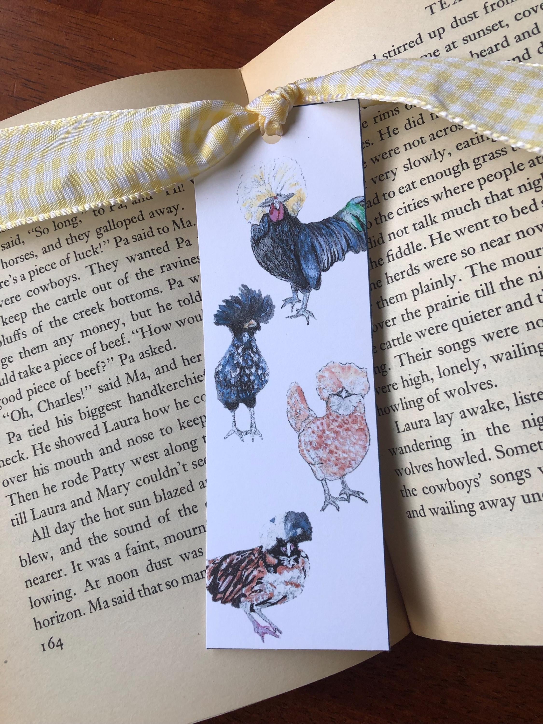 Watercolor Chicken Bookmark: Artisan Reader Gift - Etsy