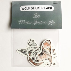 Wolf Sticker Pack-handmade Artwork. Collectible Wolf Stickers. Laptop ...