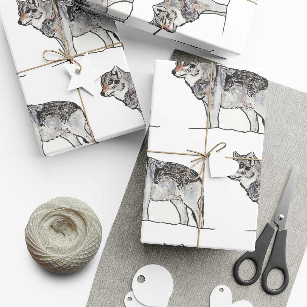 Grey Wolf Gift Wrap Paper, Wolf Lover, Wild Animal Wrapping Paper - Etsy