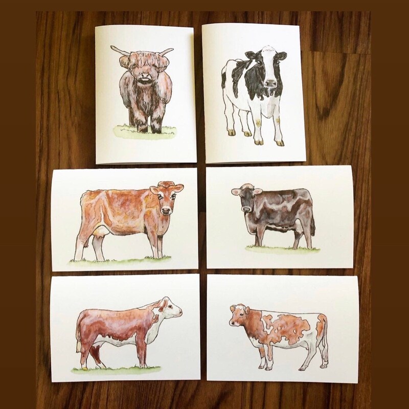 Cow Card - Etsy