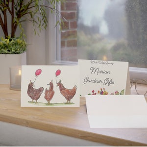 Chicken Party Greeting Card. Handmade,note Card,chicken Lover,farm ...