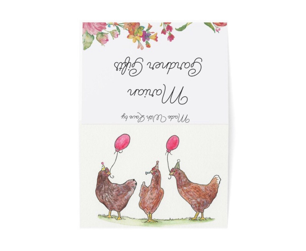 Chicken Party Greeting Card. Handmadenote Cardchicken Loverfarm Lover ...