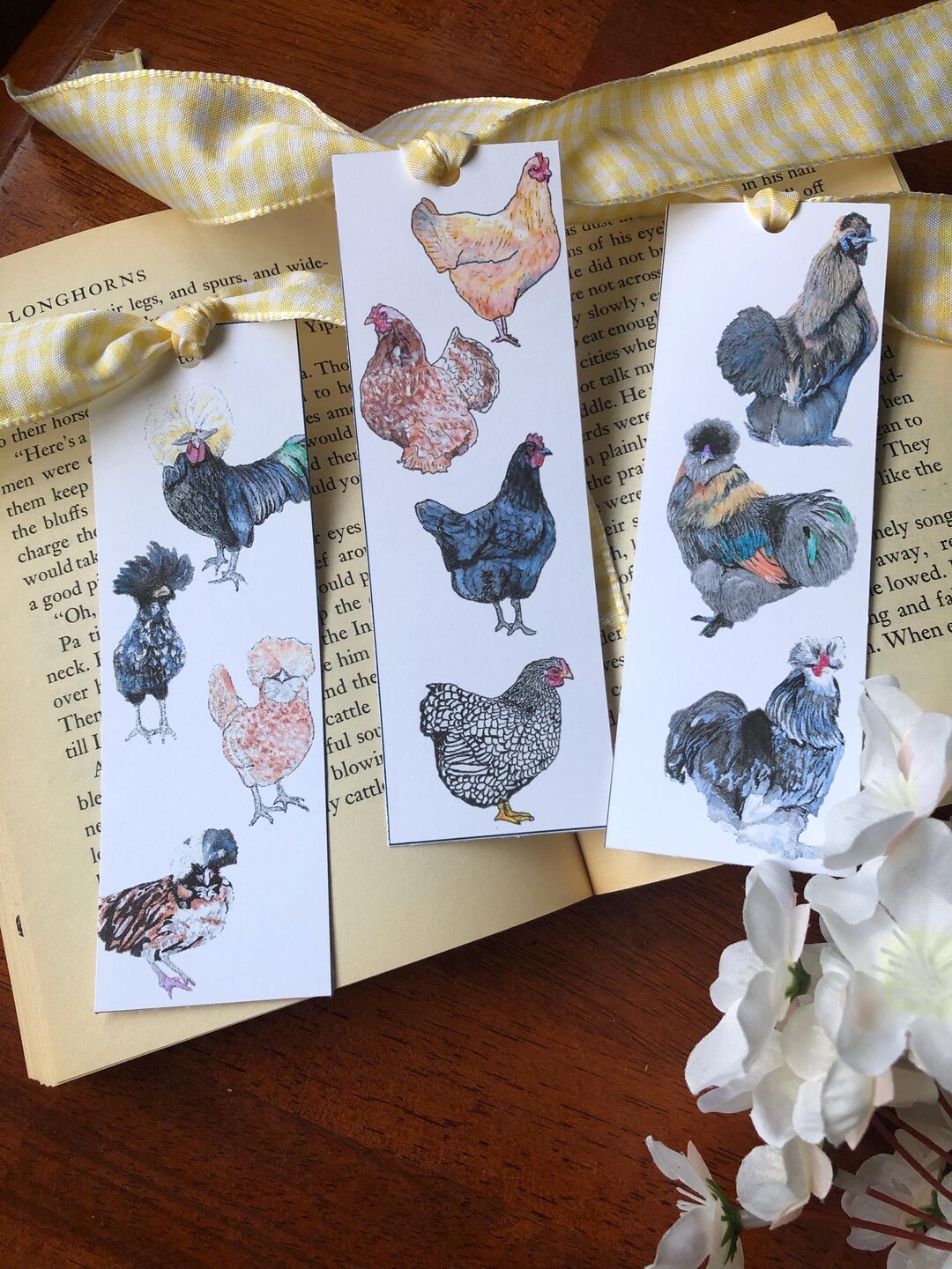 Watercolor Chicken Bookmark: Artisan Reader Gift - Etsy