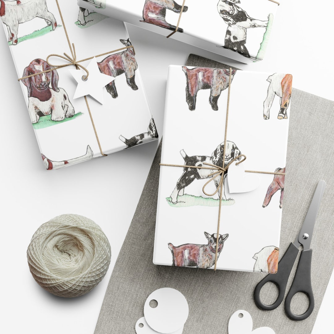 Goat Gift Wrap Paper, Goat Lover, Pygmy Goats, Country Gift Wrap ...